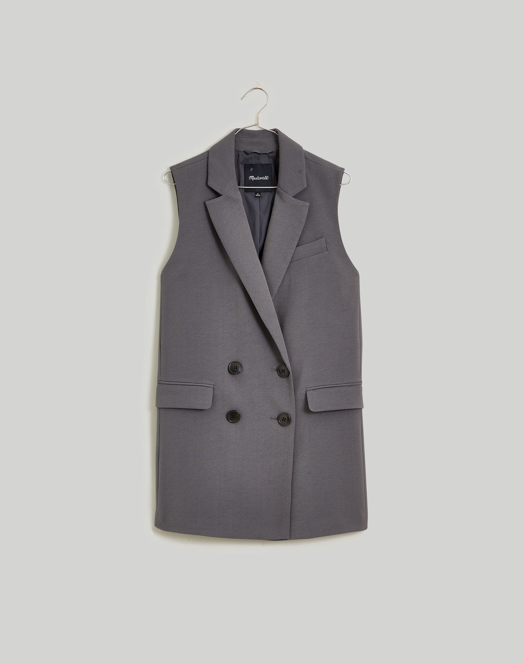 Double-Breasted Oversized Vest Top in Easygoing Crepe | Madewell