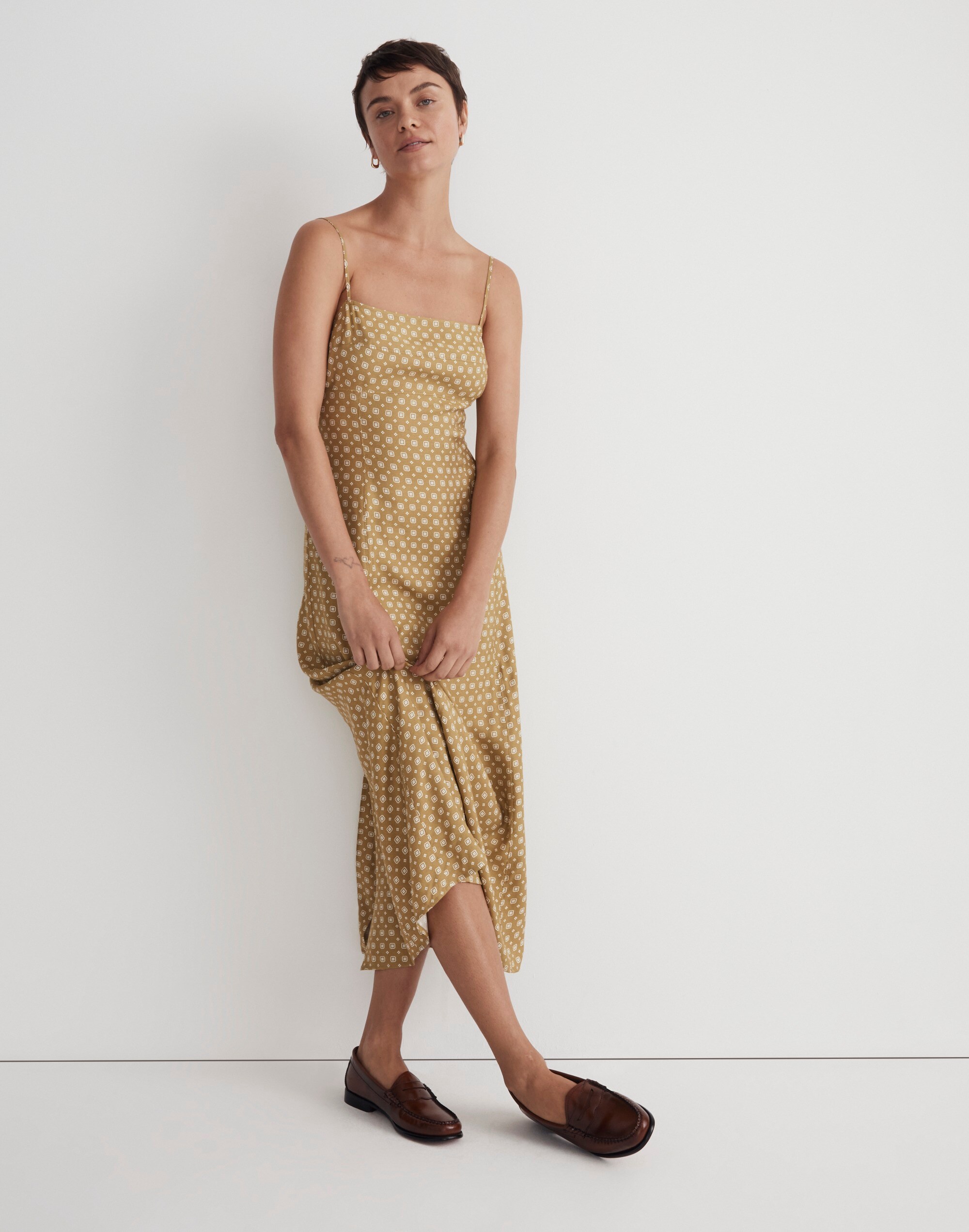 Square-Neck Midi Slip Dress | Madewell