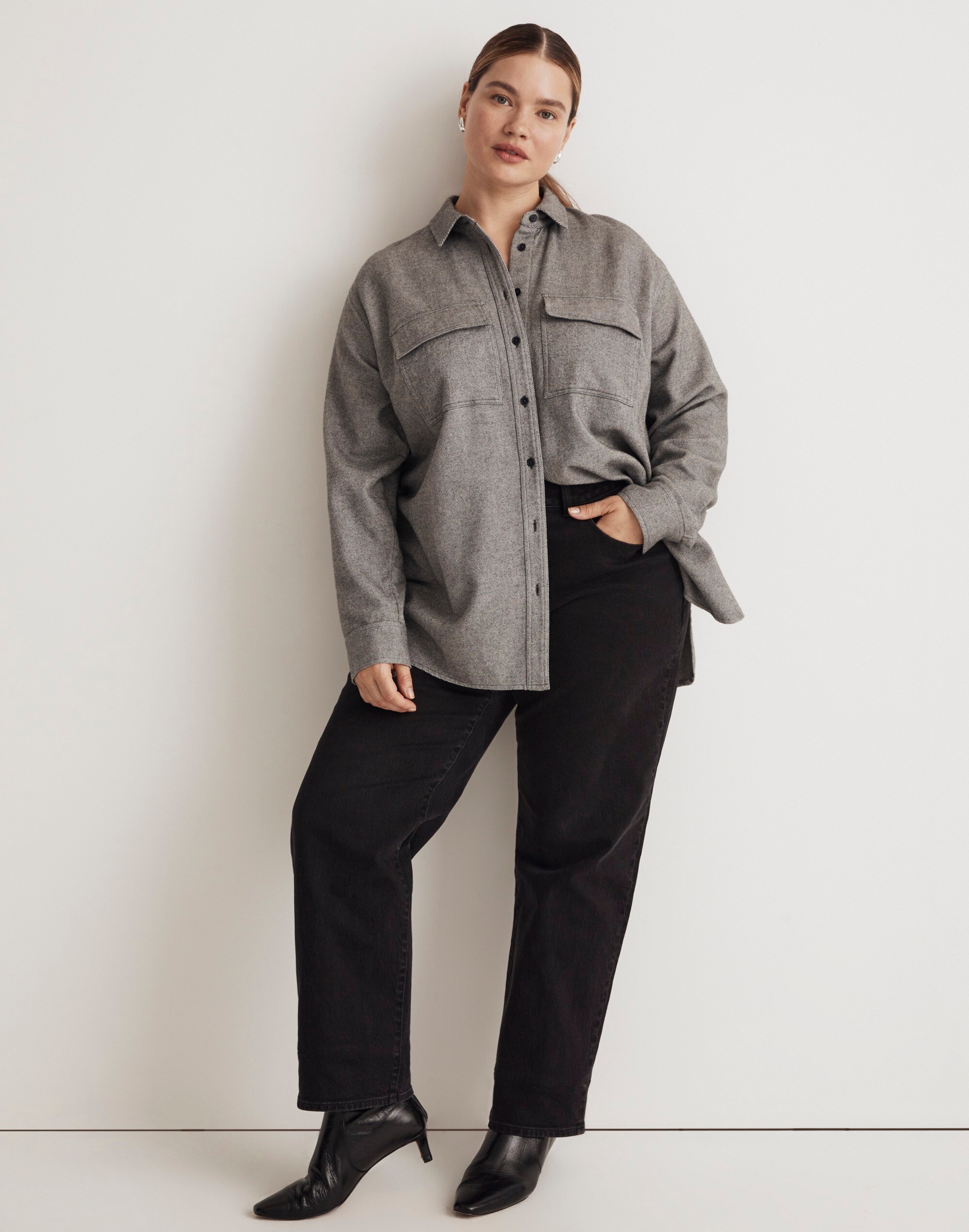 Plus Brushed Oversized Shirt-Jacket | Madewell