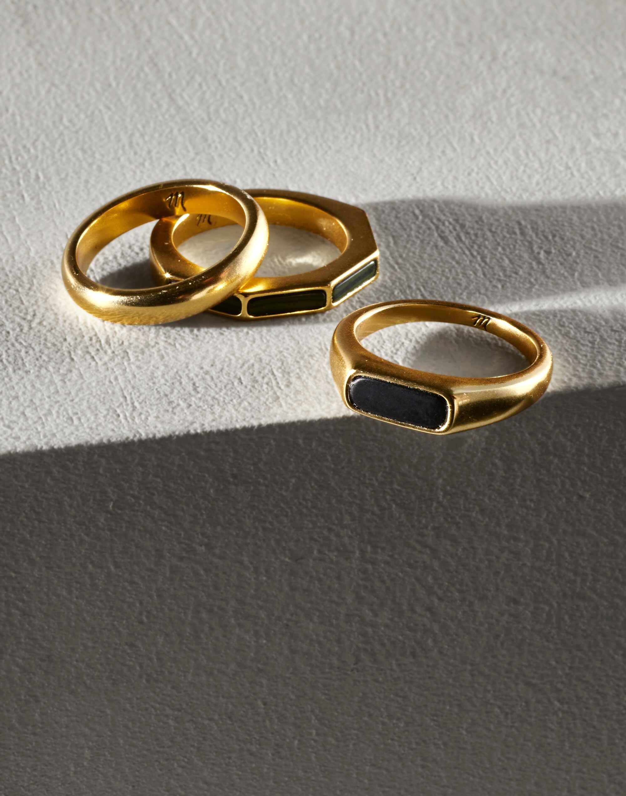 Geometric Malachite Stacking Ring Set | Madewell