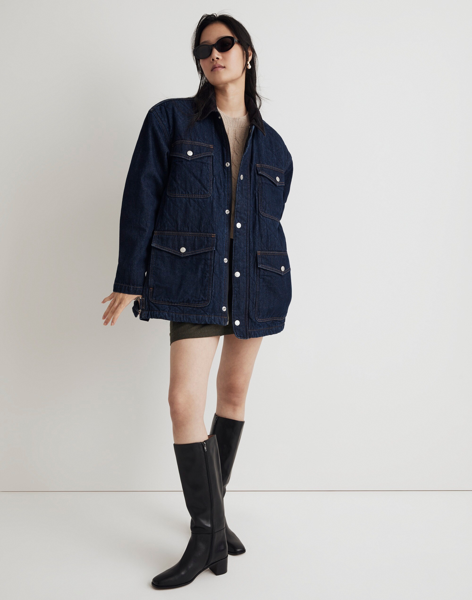 Denim Quilted Workwear Jacket in Rinse Wash | Madewell