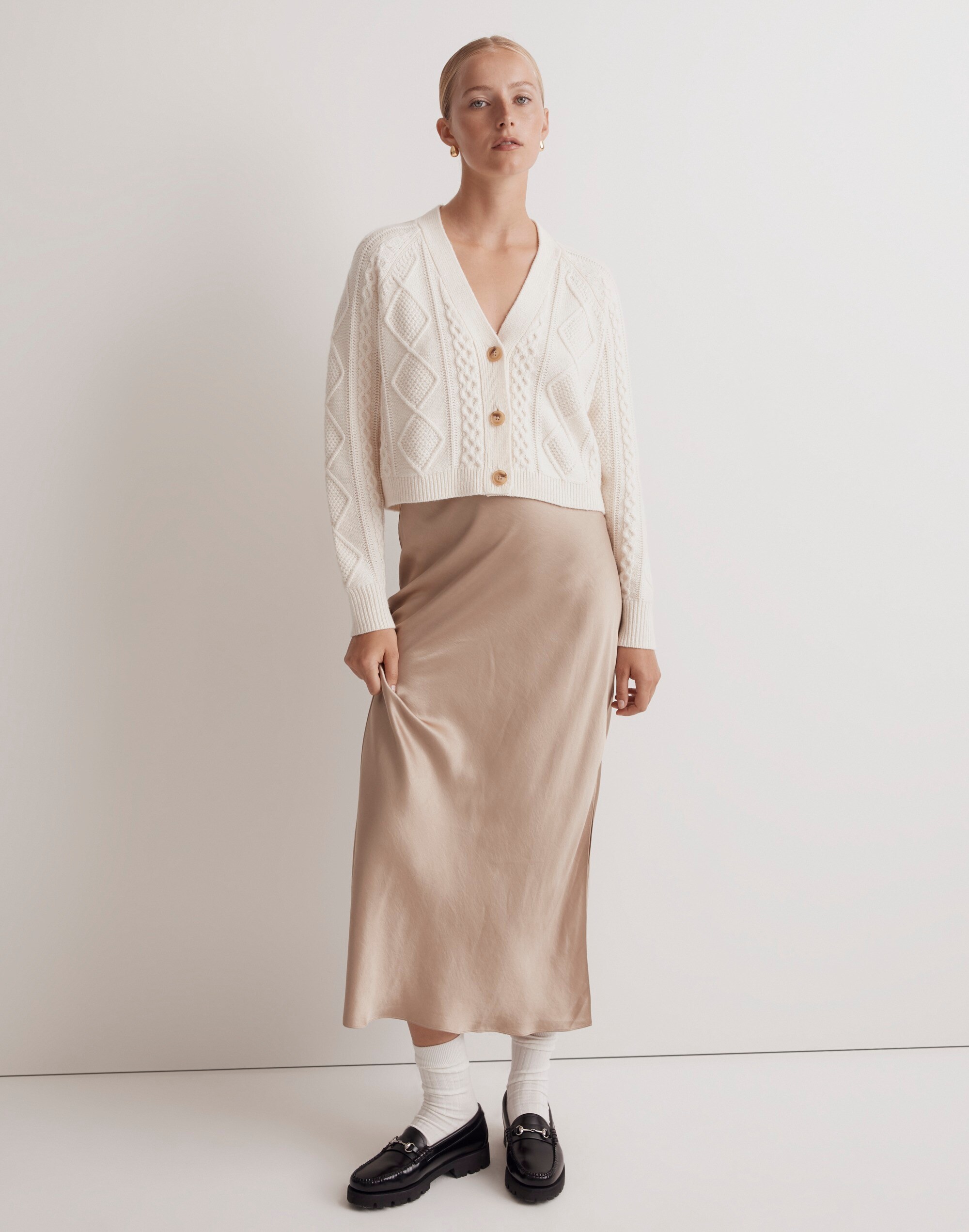 Cable-Knit Cropped Cardigan | Madewell