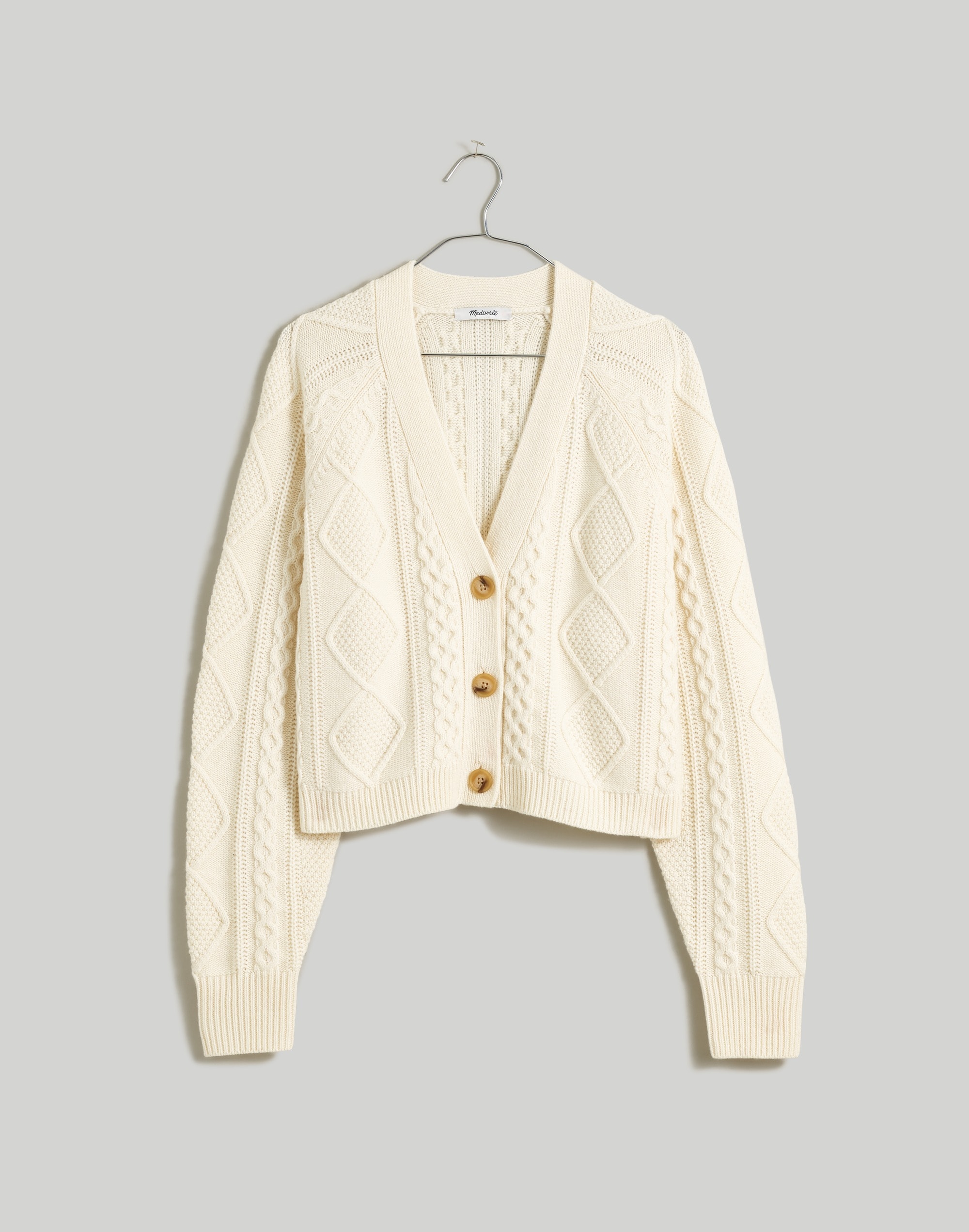 Cable-Knit Cropped Cardigan | Madewell