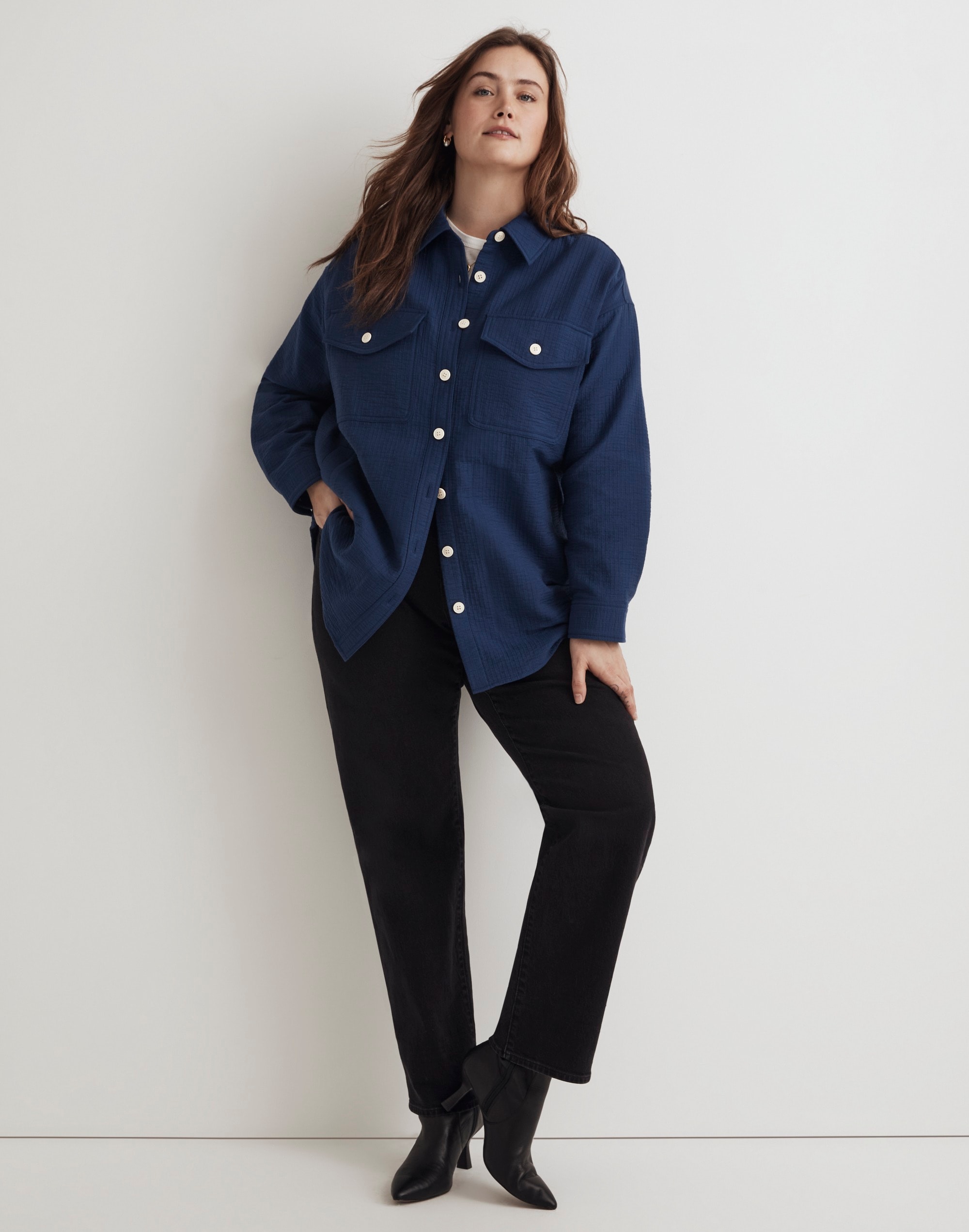 Plus Superoversized Shirt Jacket