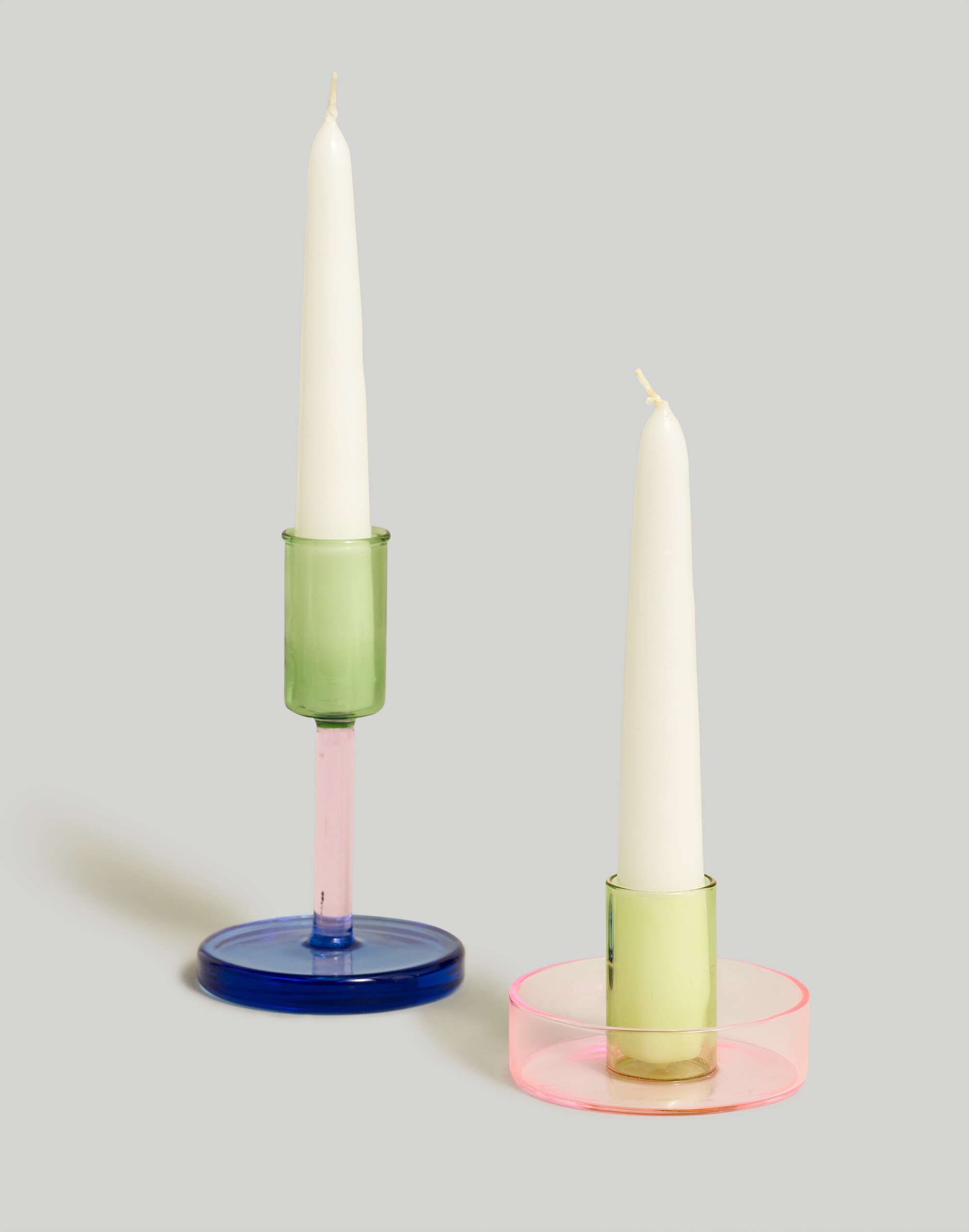 Block Design Duo Tone Glass Candle Holder | Madewell