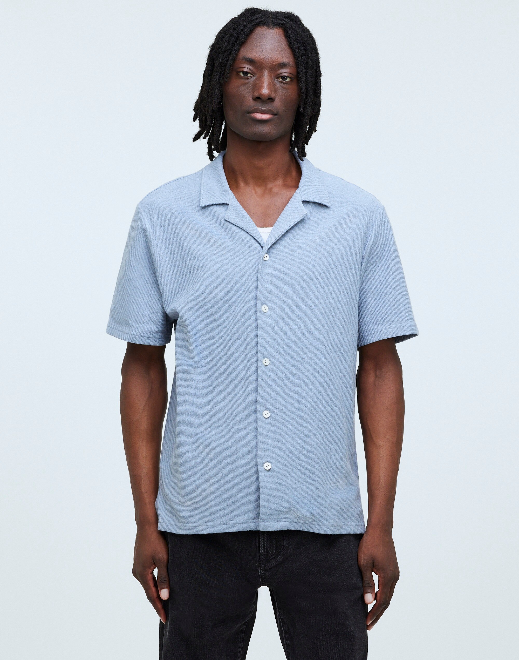 Easy Short-Sleeve Shirt in Stripe Jacquard | Madewell