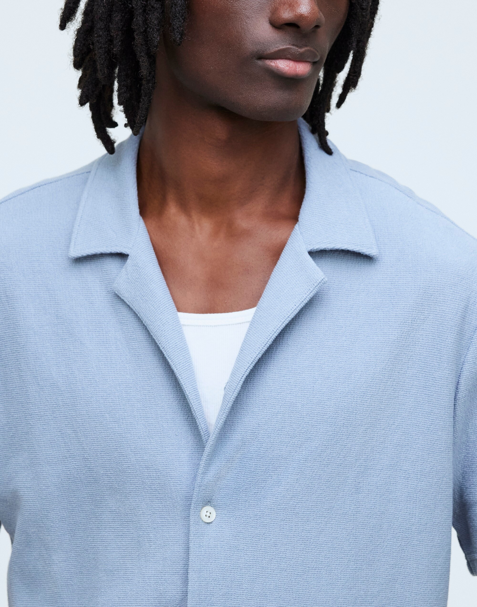 Easy Short-Sleeve Shirt in Stripe Jacquard | Madewell