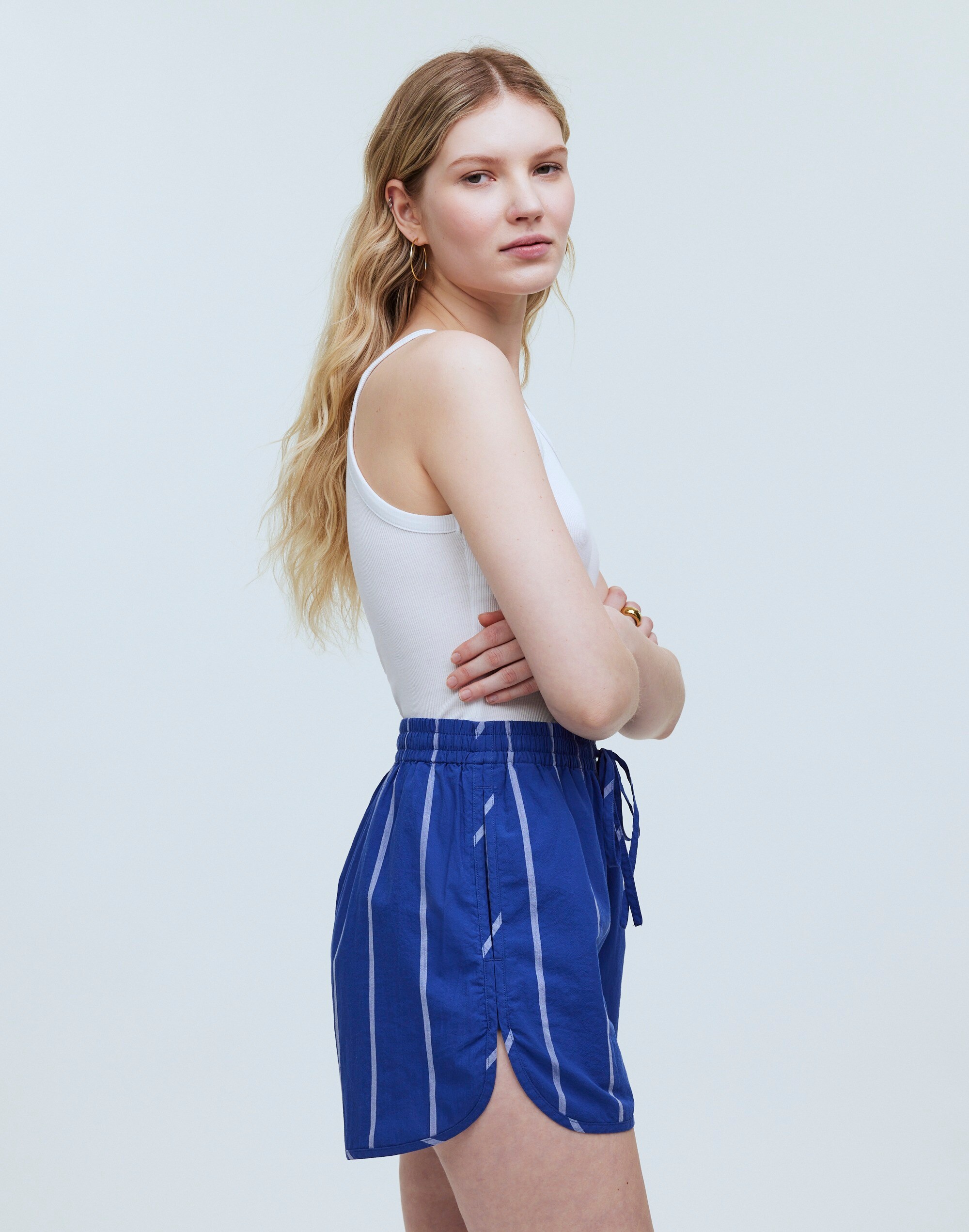 Crinkle Cotton Dolphin-Hem Shorts | Madewell