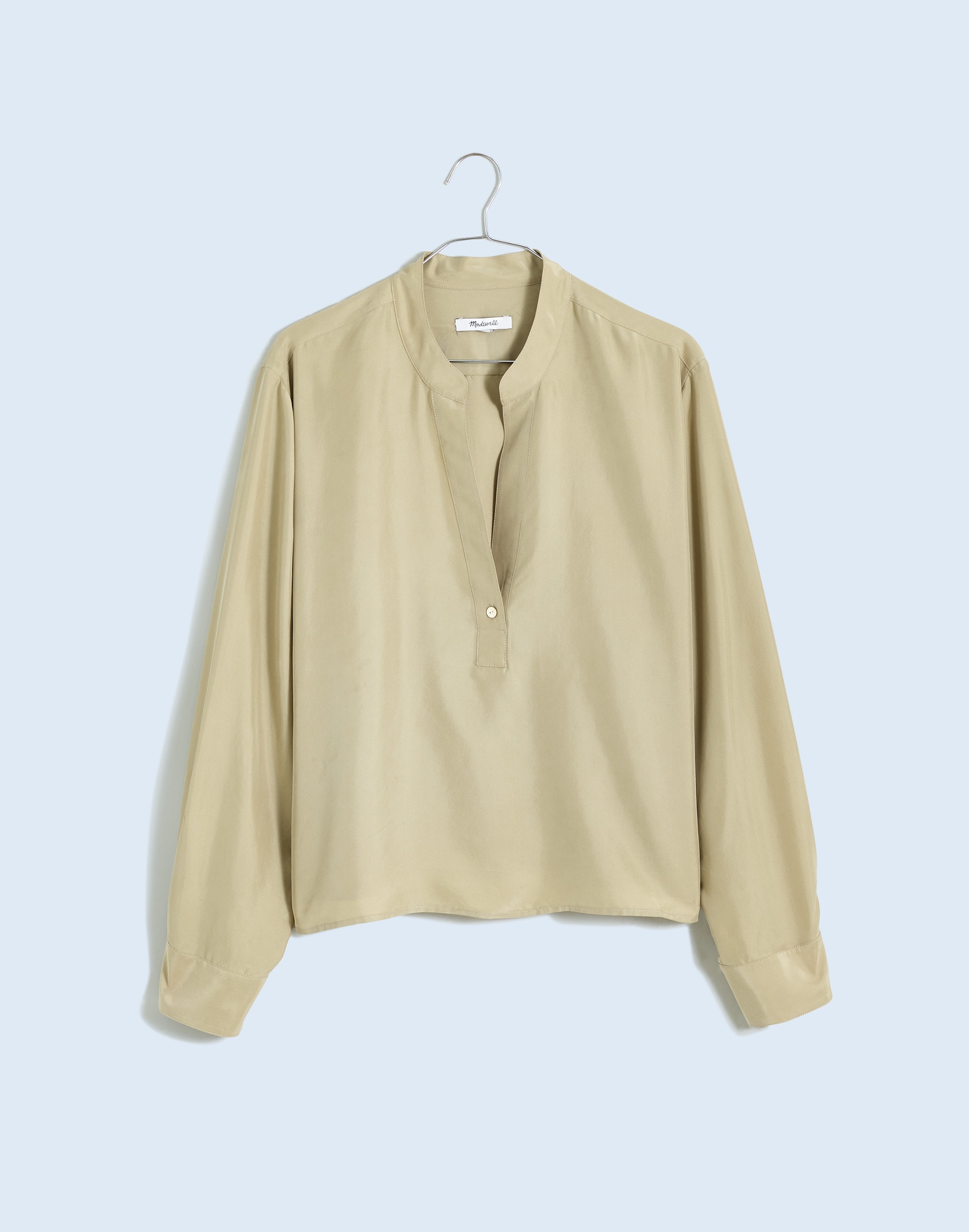 Long-Sleeve Popover Top in Silk | Madewell