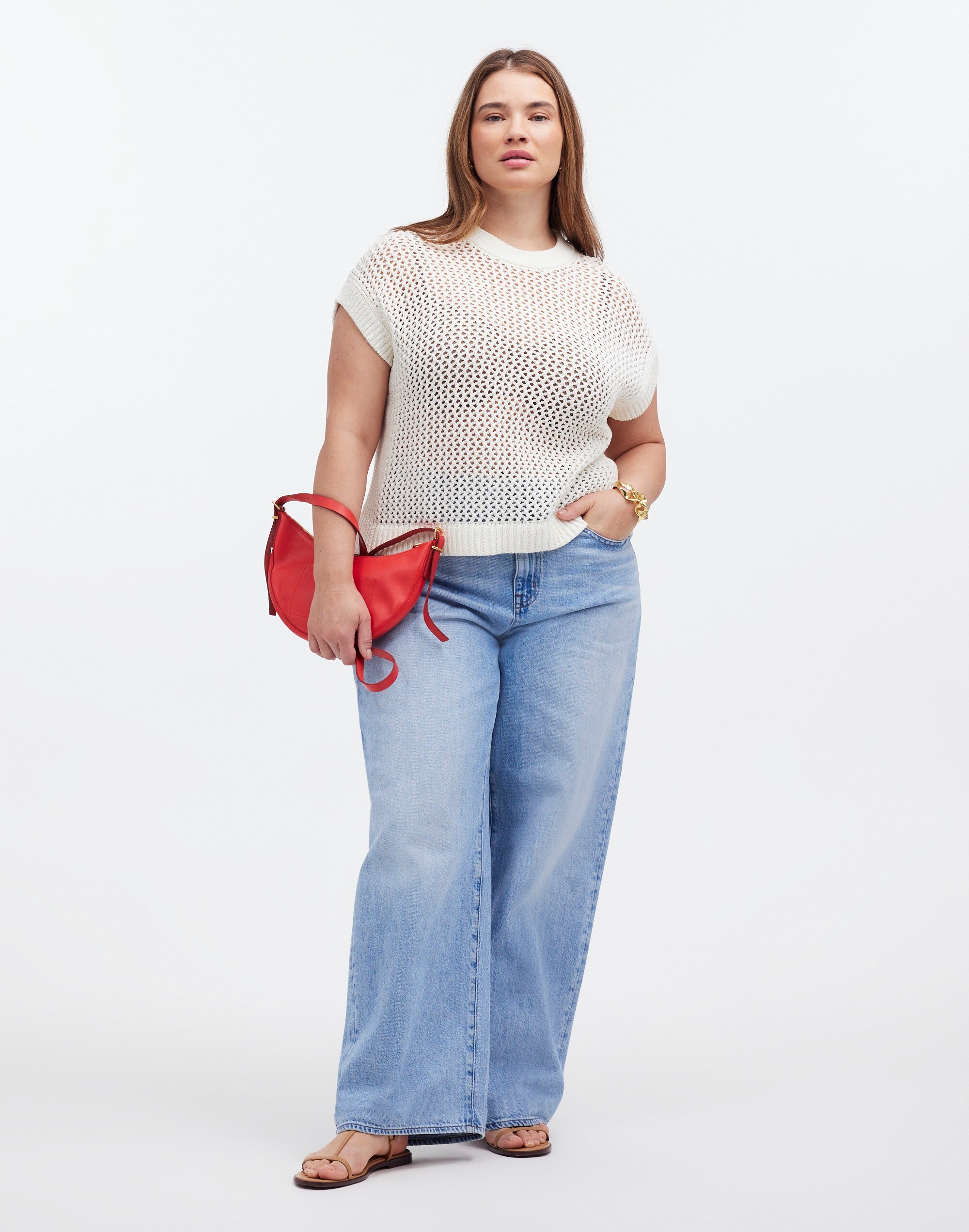 Plus Open-Stitch Sweater Tee | Madewell