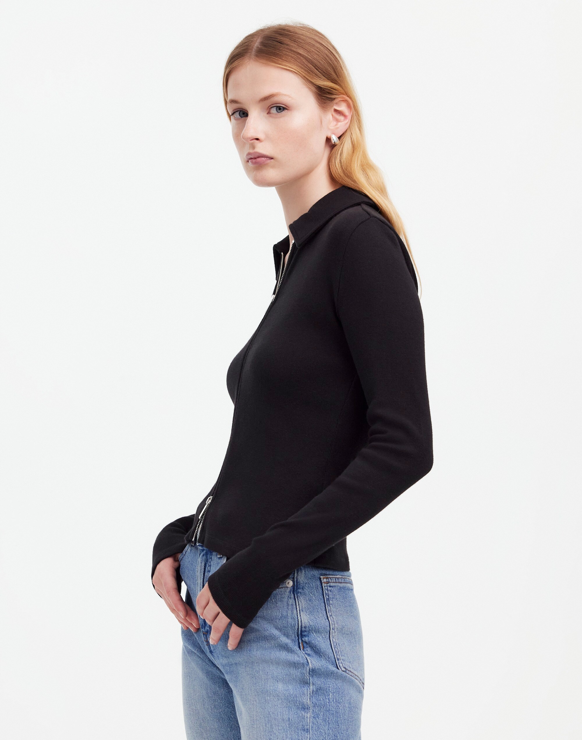 Ribbed Zip-Front Tee | Madewell