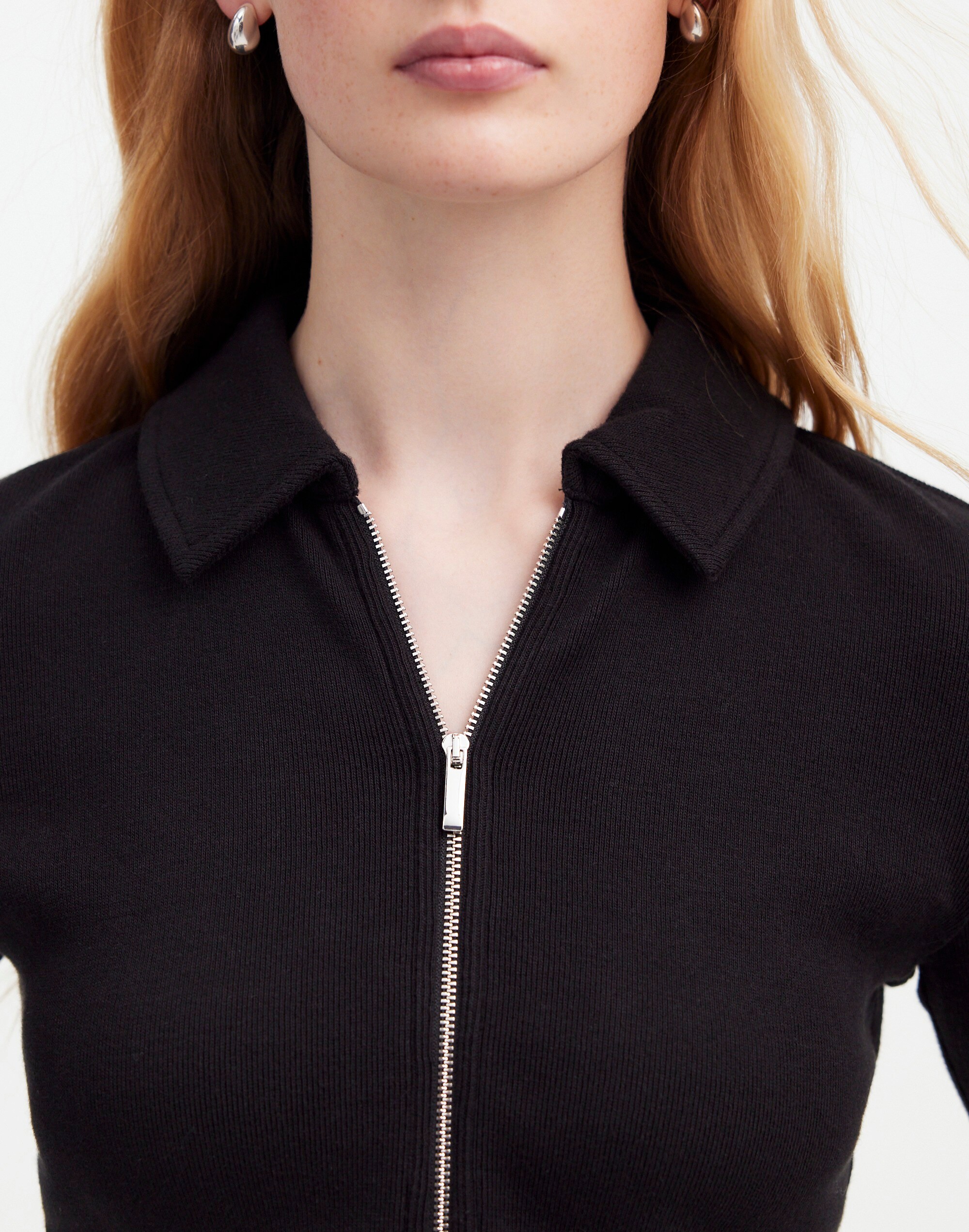 Ribbed Zip-Front Tee | Madewell