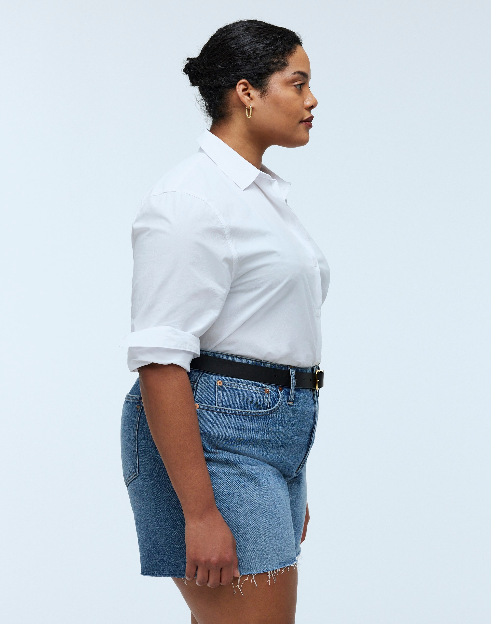 The Plus Curvy Perfect Vintage Mid-Length Jean Short in Dewberry Wash ...