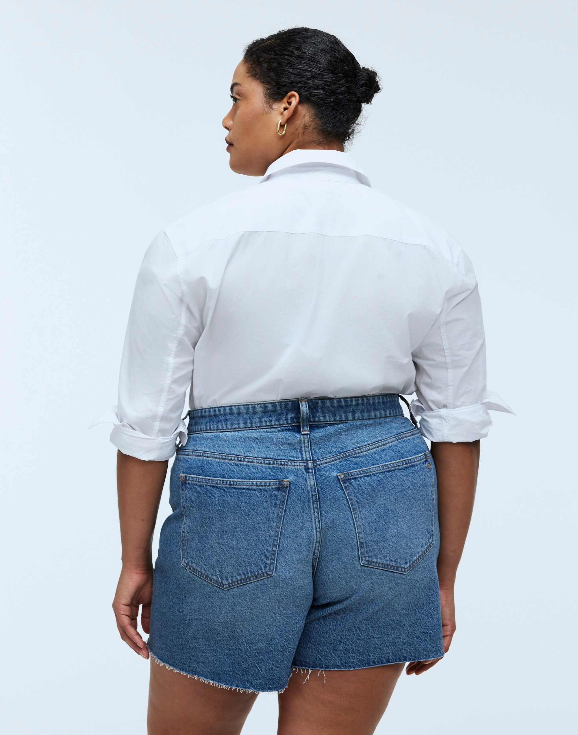 The Plus Curvy Perfect Vintage Mid-Length Jean Short in Dewberry Wash ...