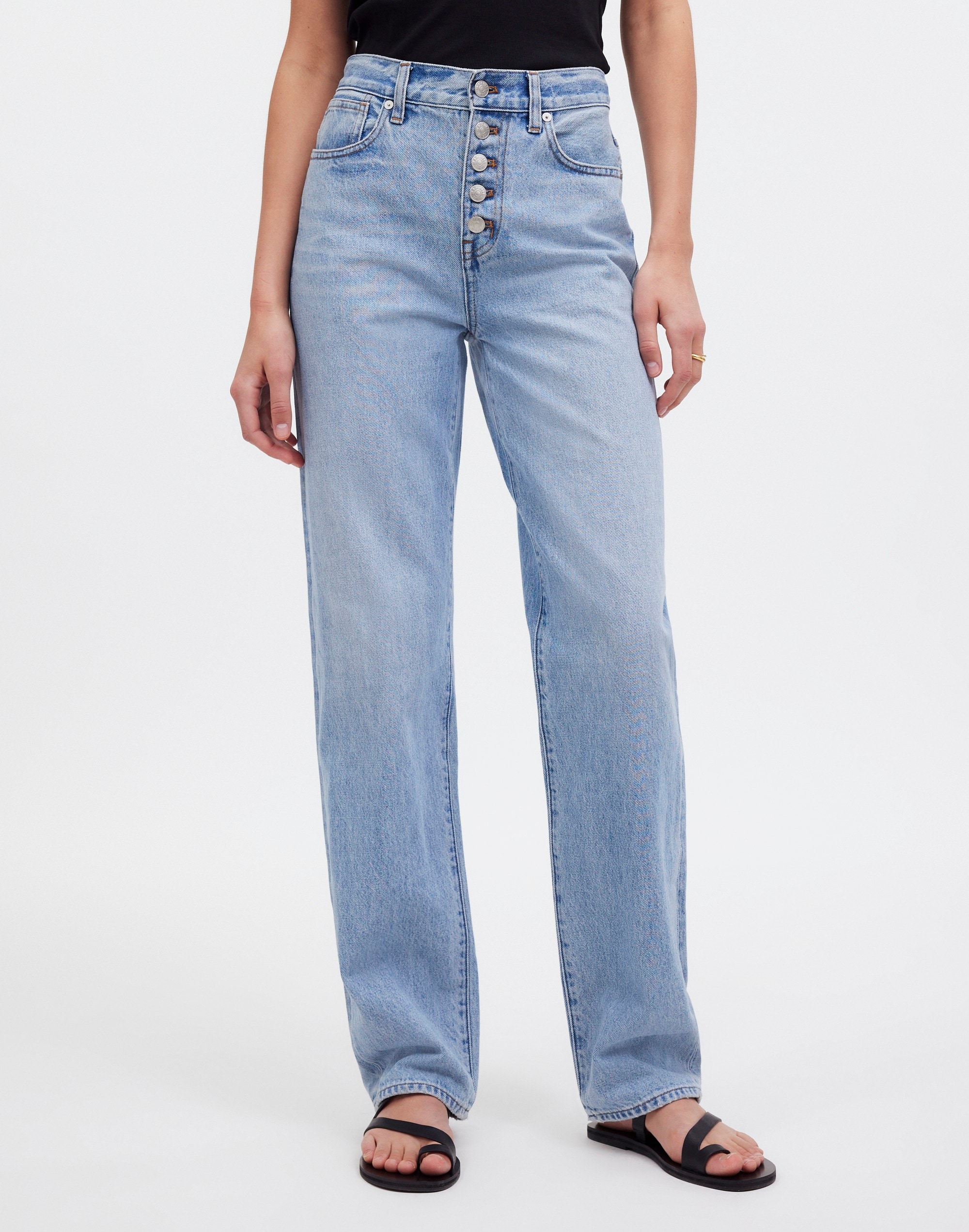 Baggy Straight Jeans in Paxton Wash: Button-Front Edition | Madewell