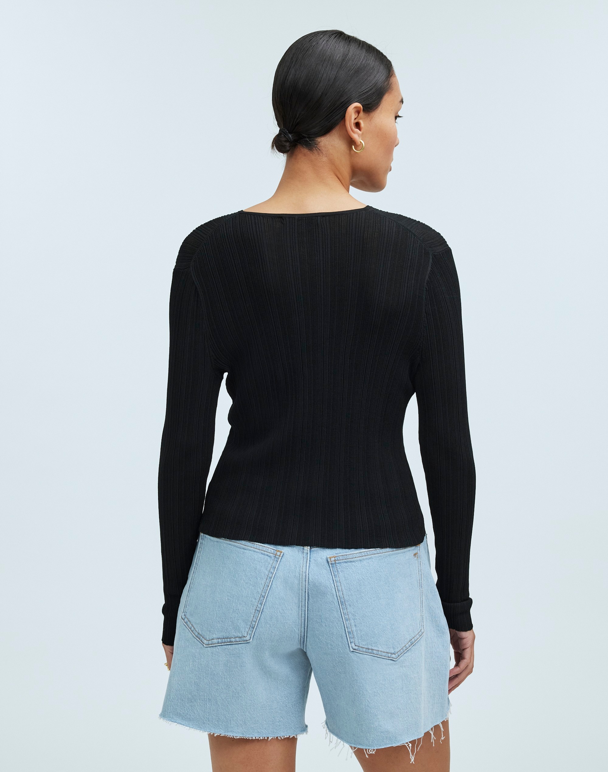 Micro-Rib Crewneck Cardigan | Madewell