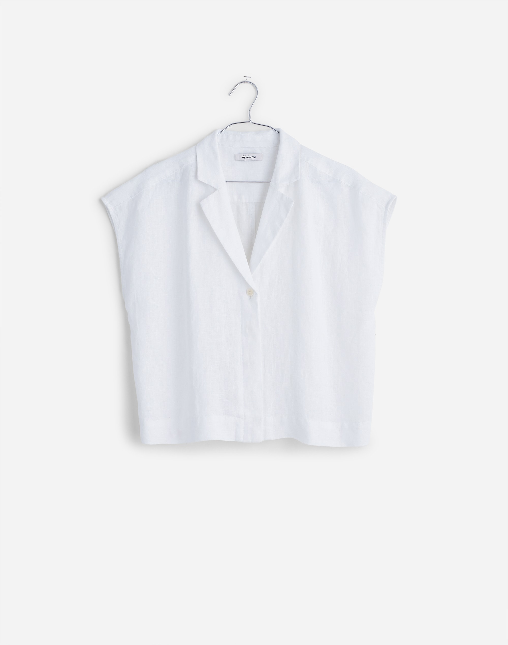 Boxy Cap-Sleeve Shirt in 100% Linen | Madewell