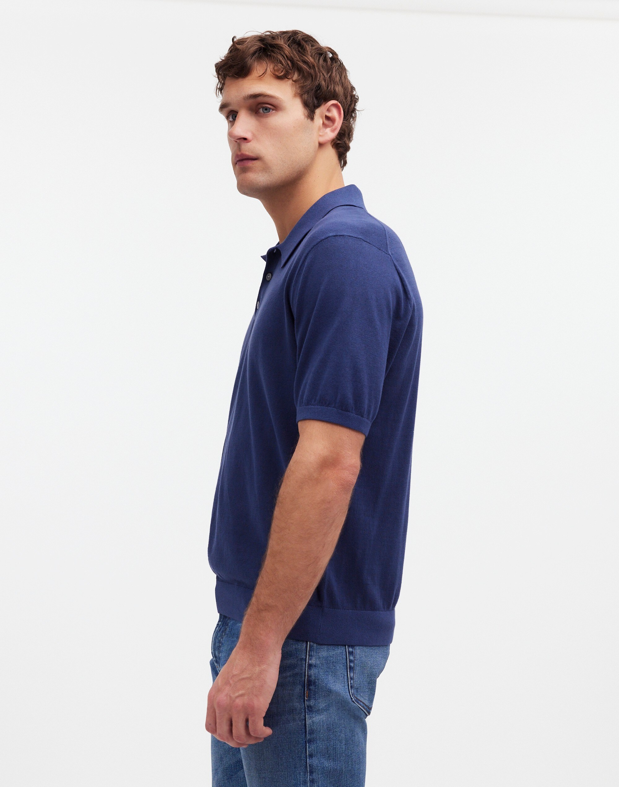 Three-Button Sweater Polo Shirt in Garment Dye | Madewell