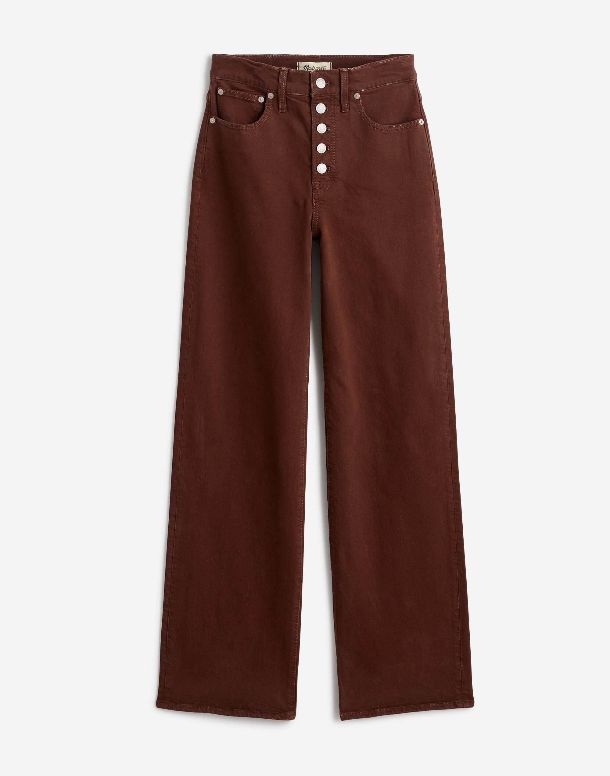 The Perfect Vintage Wide-Leg Jean in Dark Coffee: Button-Front Edition ...