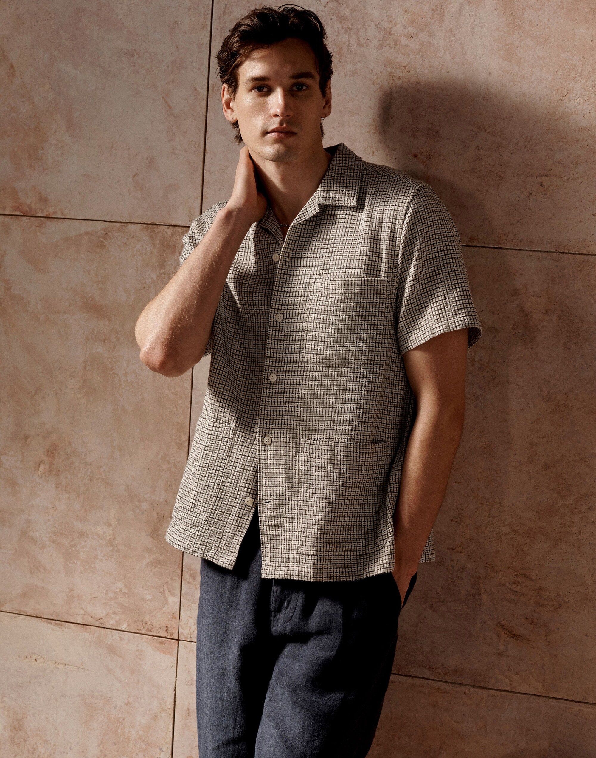 Basketweave Short-Sleeve Button-Up | Madewell