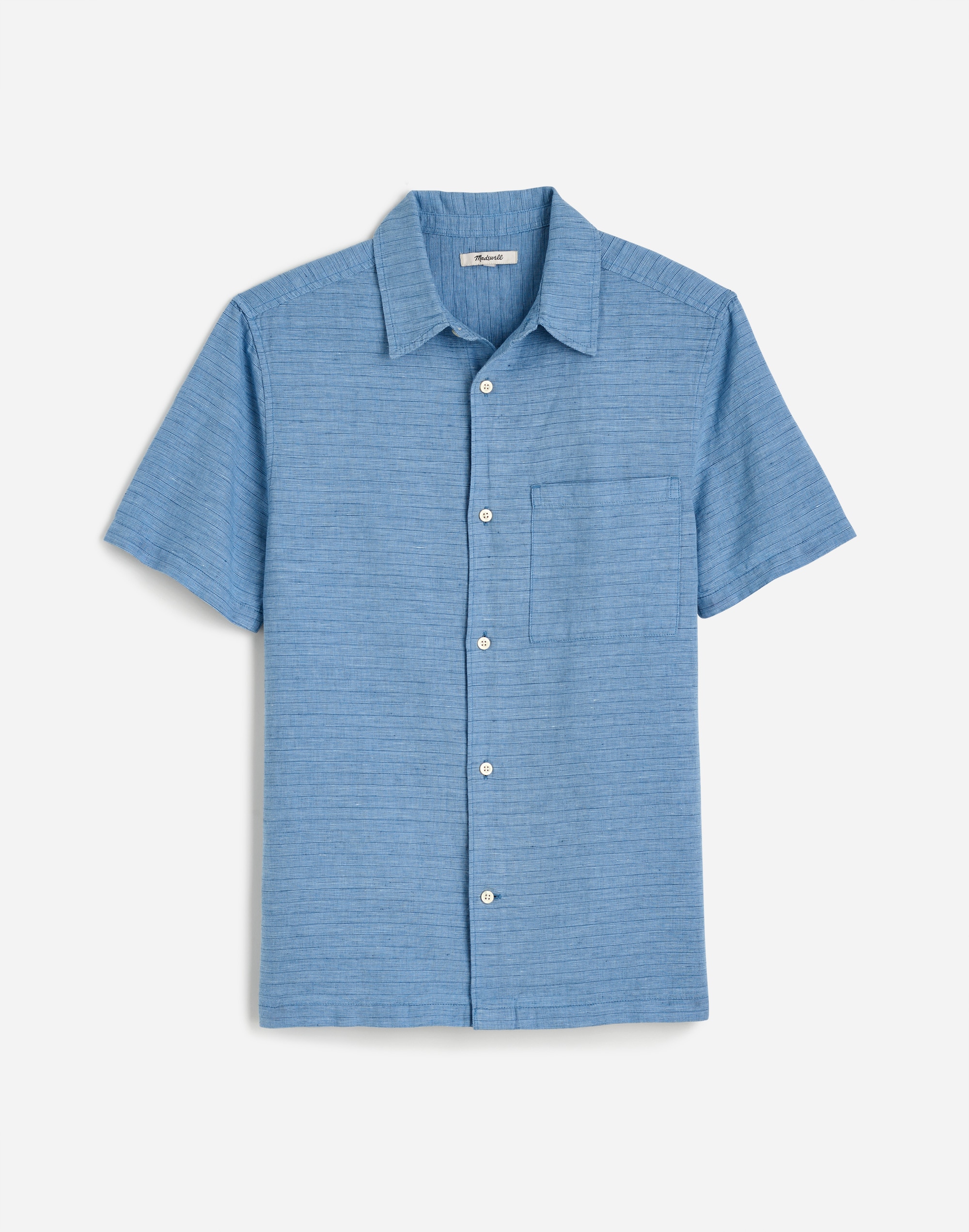 Button-Up Short-Sleeve Shirt in Cotton-Linen Blend | Madewell