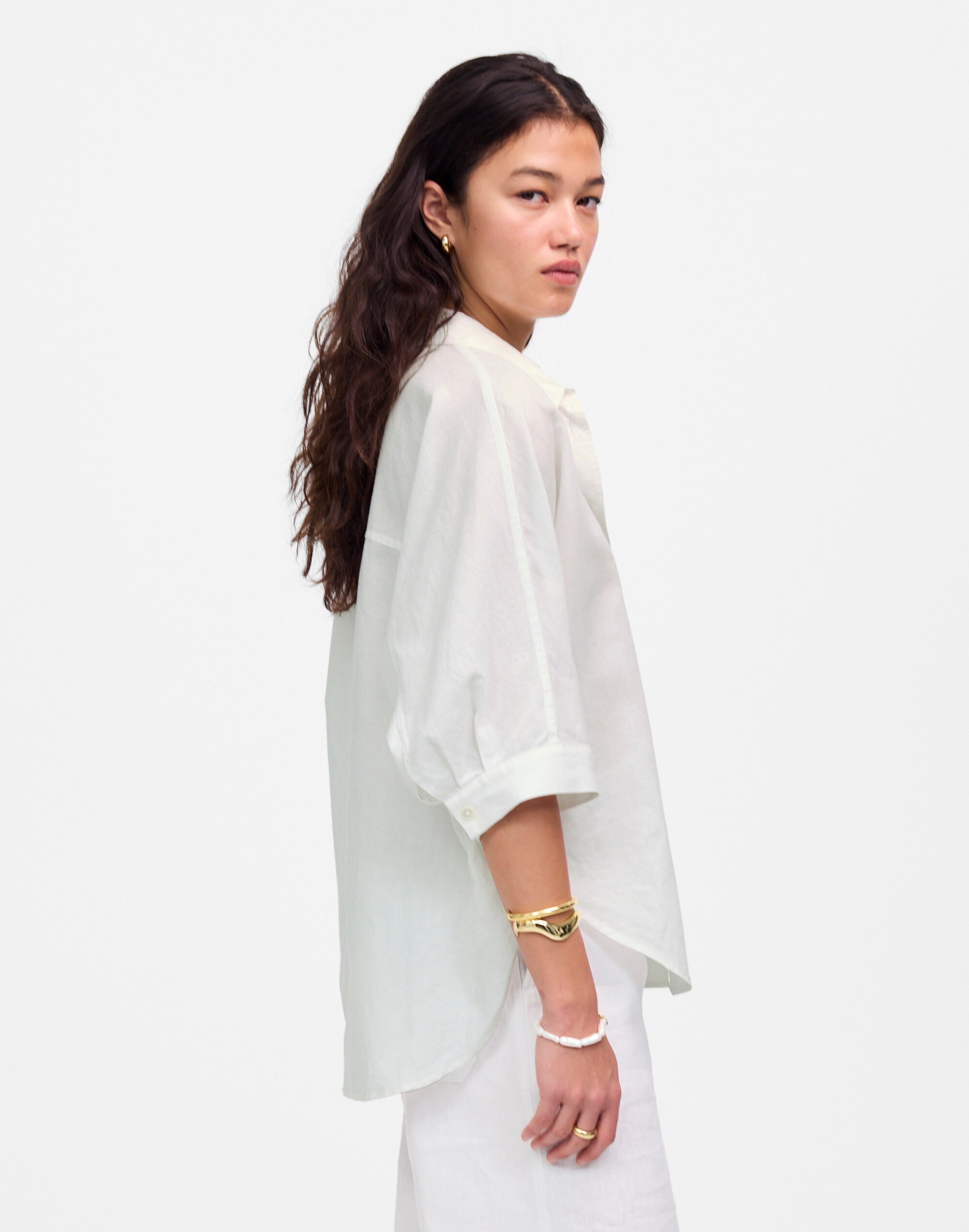 Oversized Pleated-Sleeve Button-Up Shirt | Madewell
