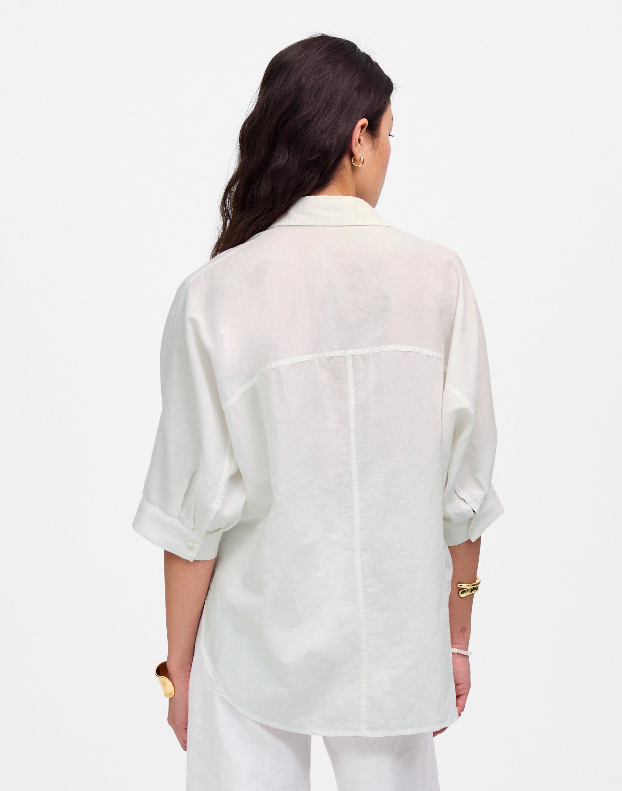 Oversized Pleated-Sleeve Button-Up Shirt | Madewell