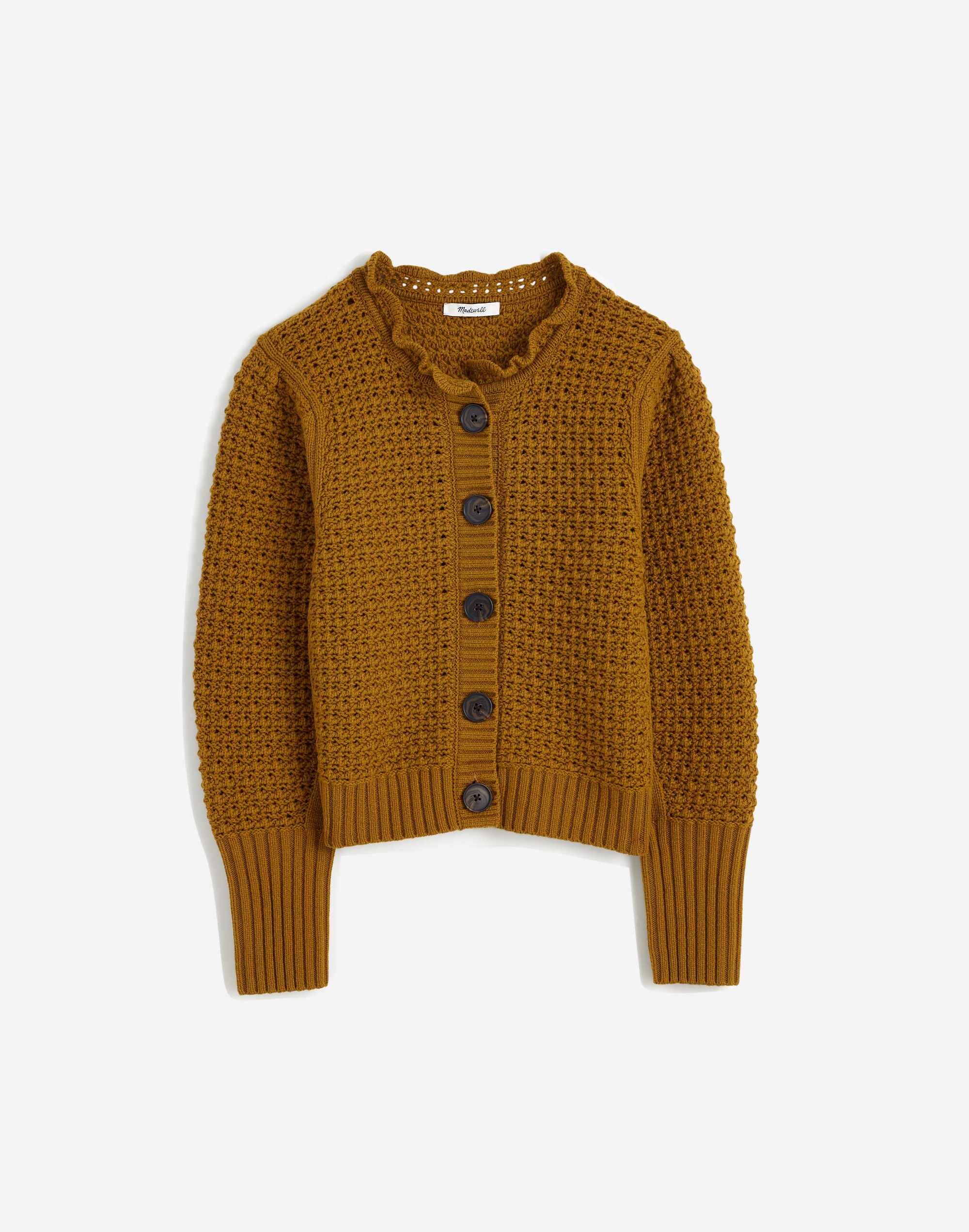 Scalloped Merino Wool-Blend Cardigan | Madewell