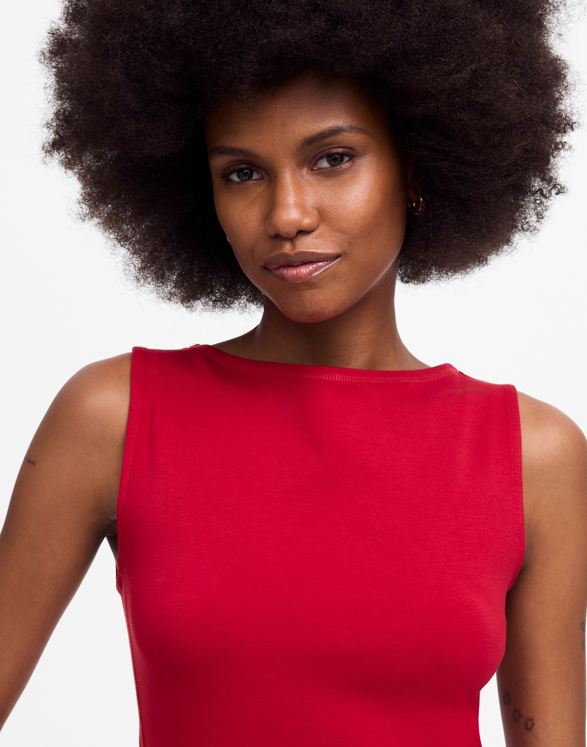 Sleeveless Boatneck Side Slit Tee | Madewell