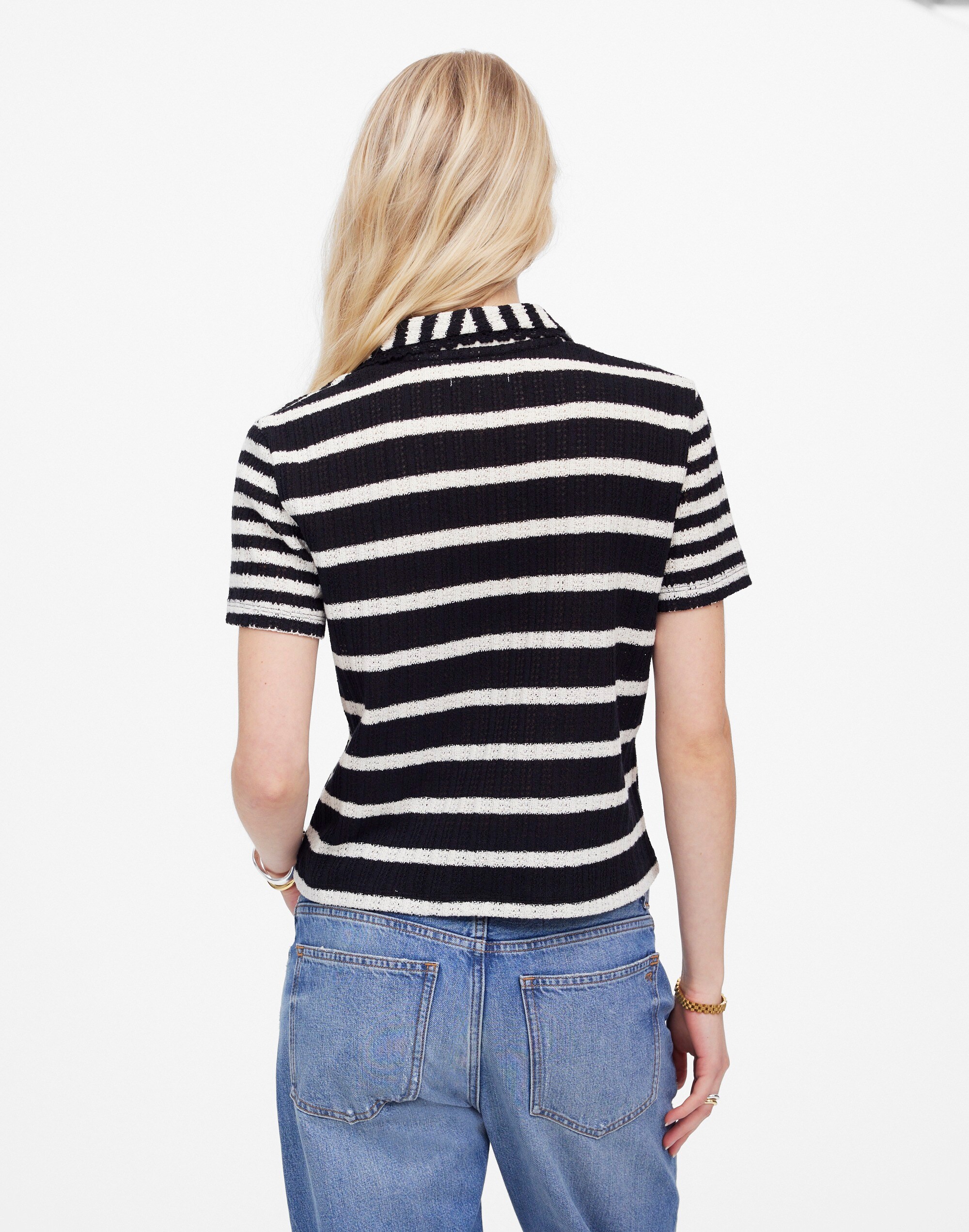 Crochet-Knit V-Neck Sweater Tee | Madewell