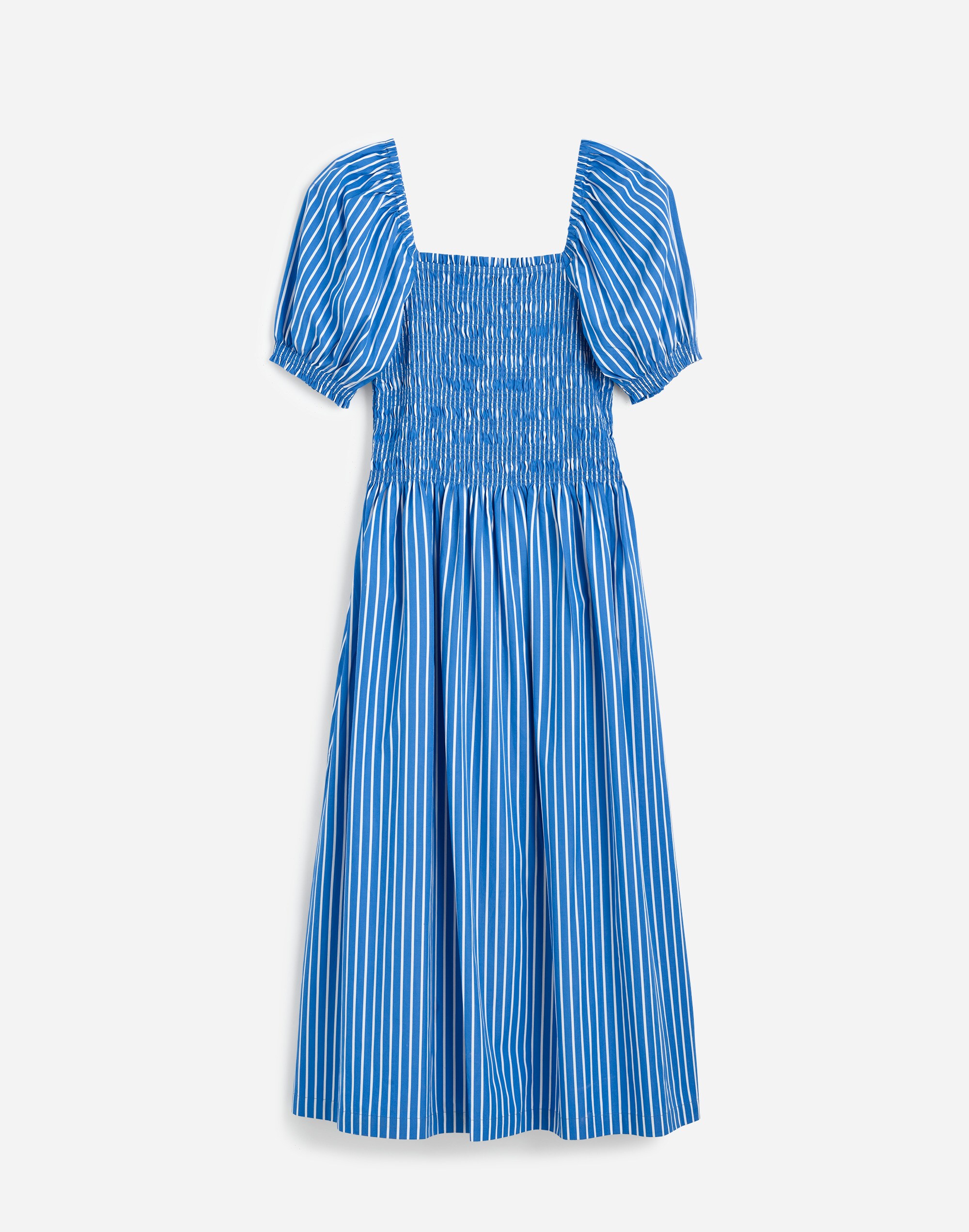 Smocked Puff Sleeve Midi Dress in Poplin | Madewell