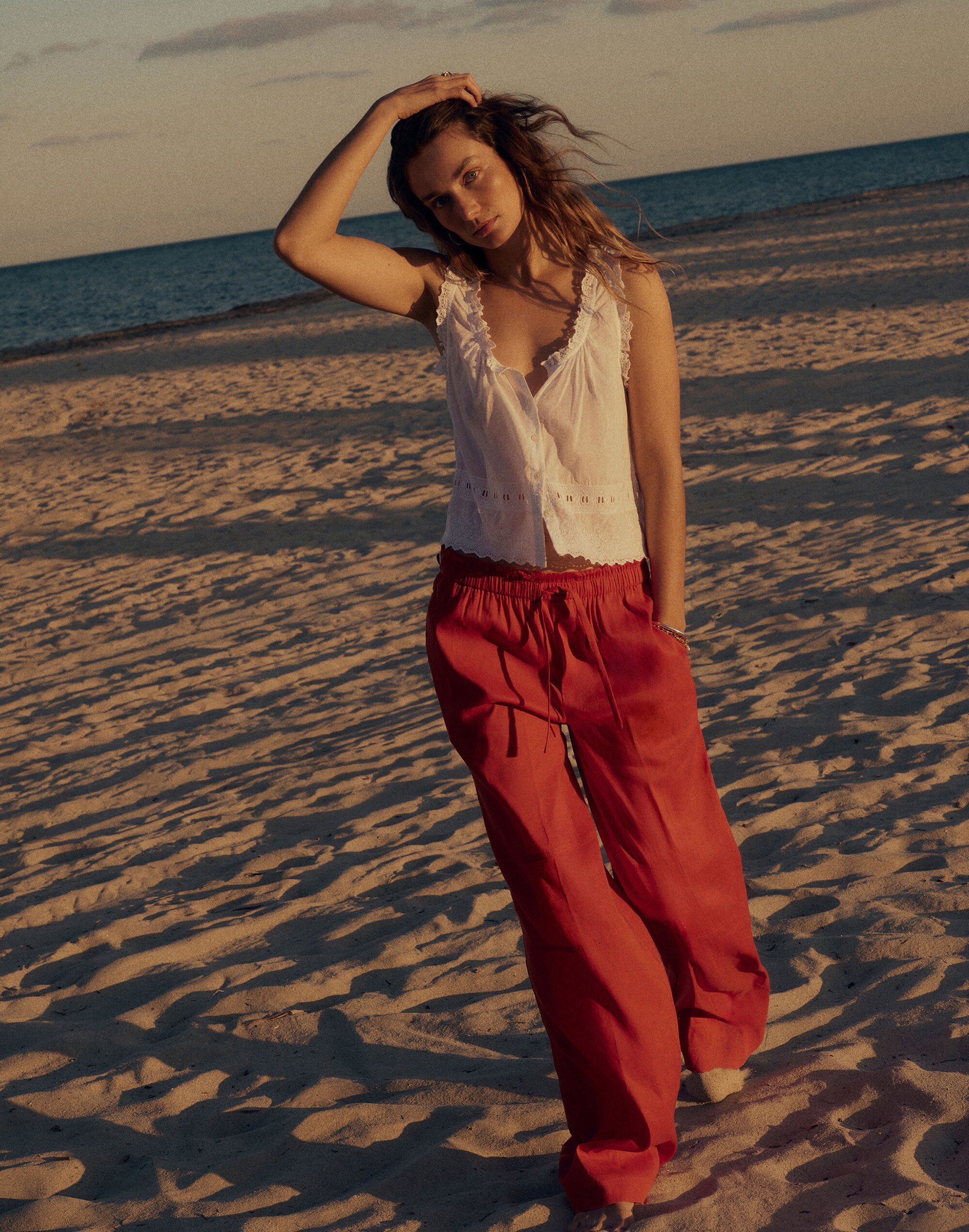 Raw-Edge Drawstring Pant | Madewell