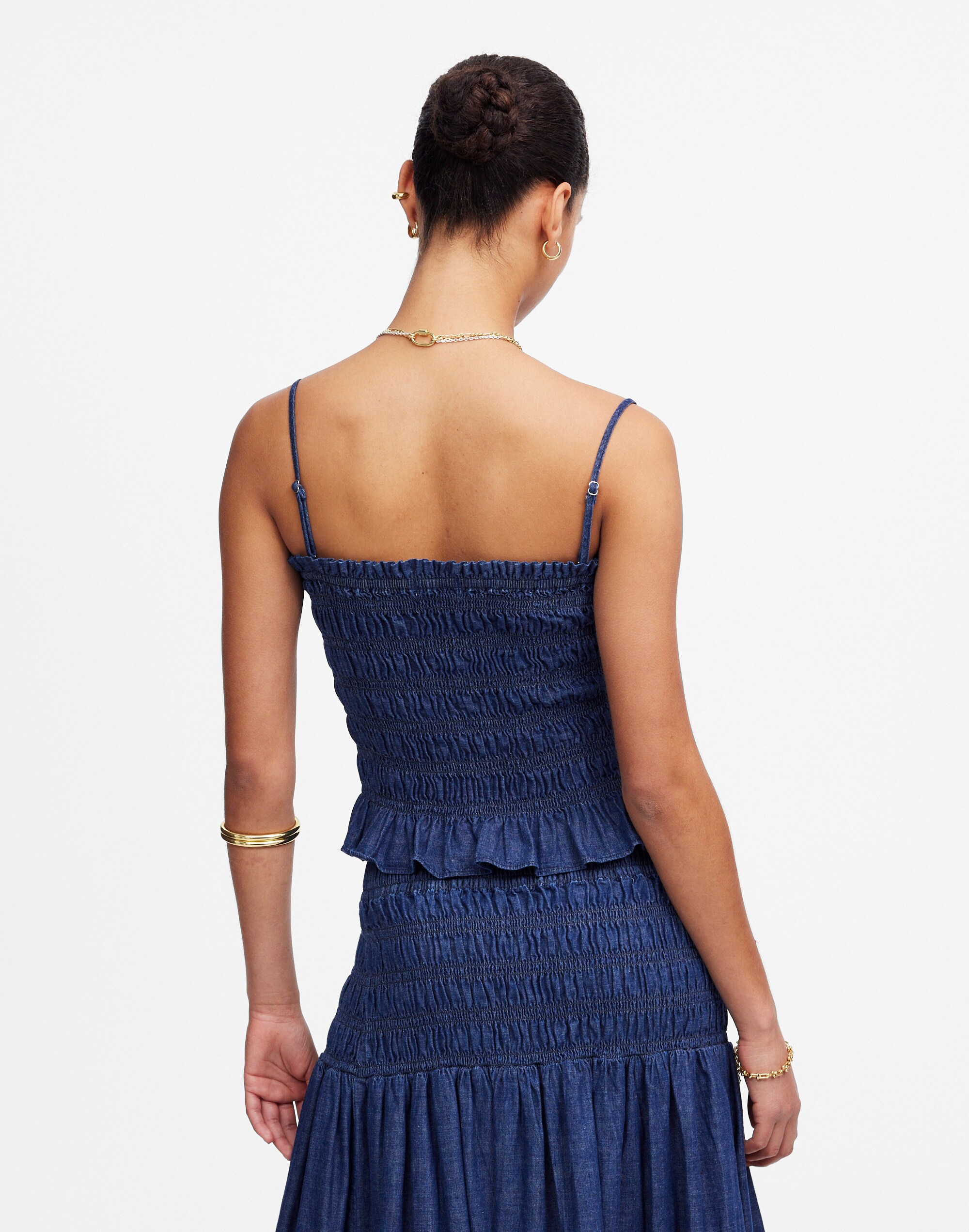 Denim Smocked Tank | Madewell