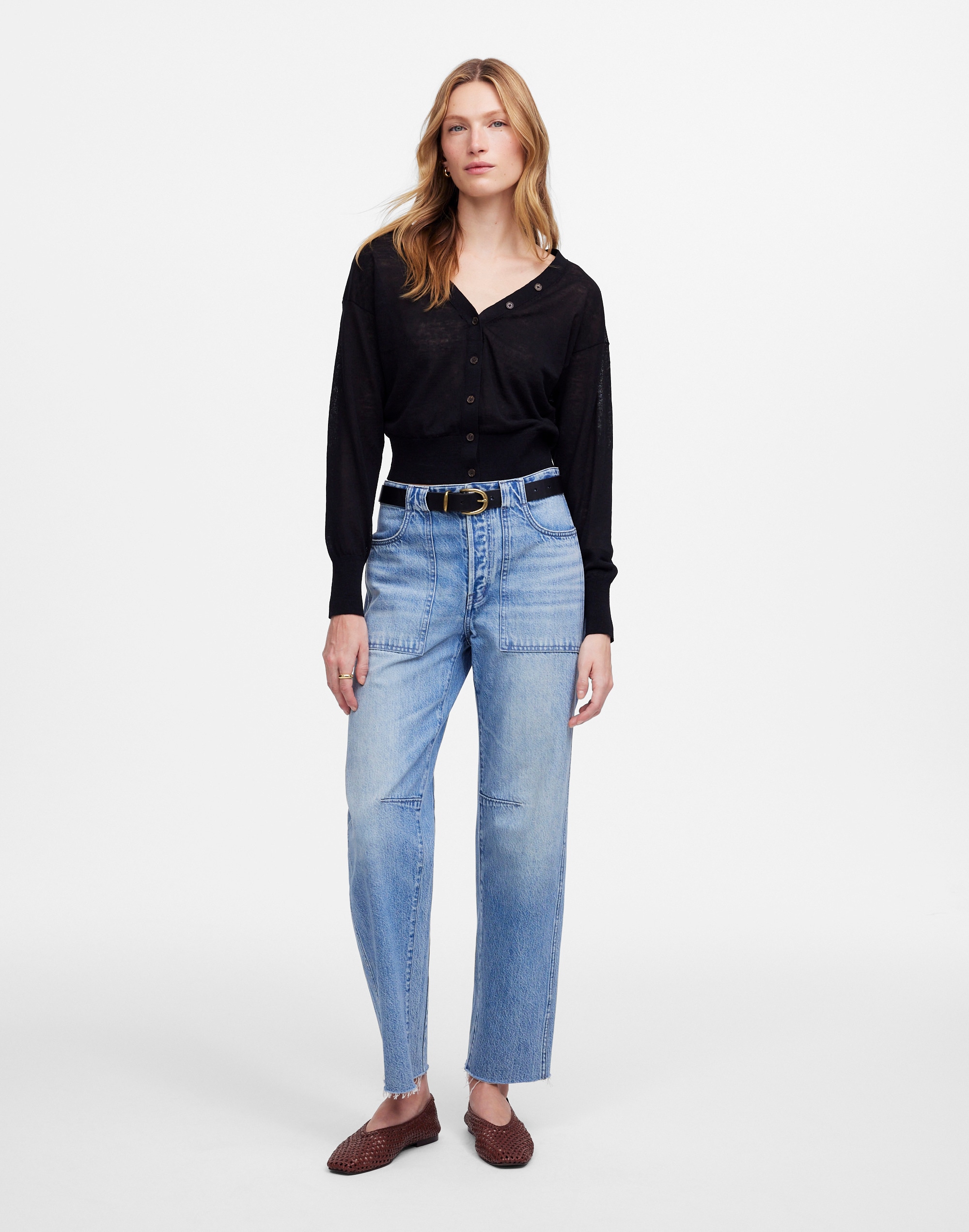 Linen-Blend V-Neck Cardigan | Madewell