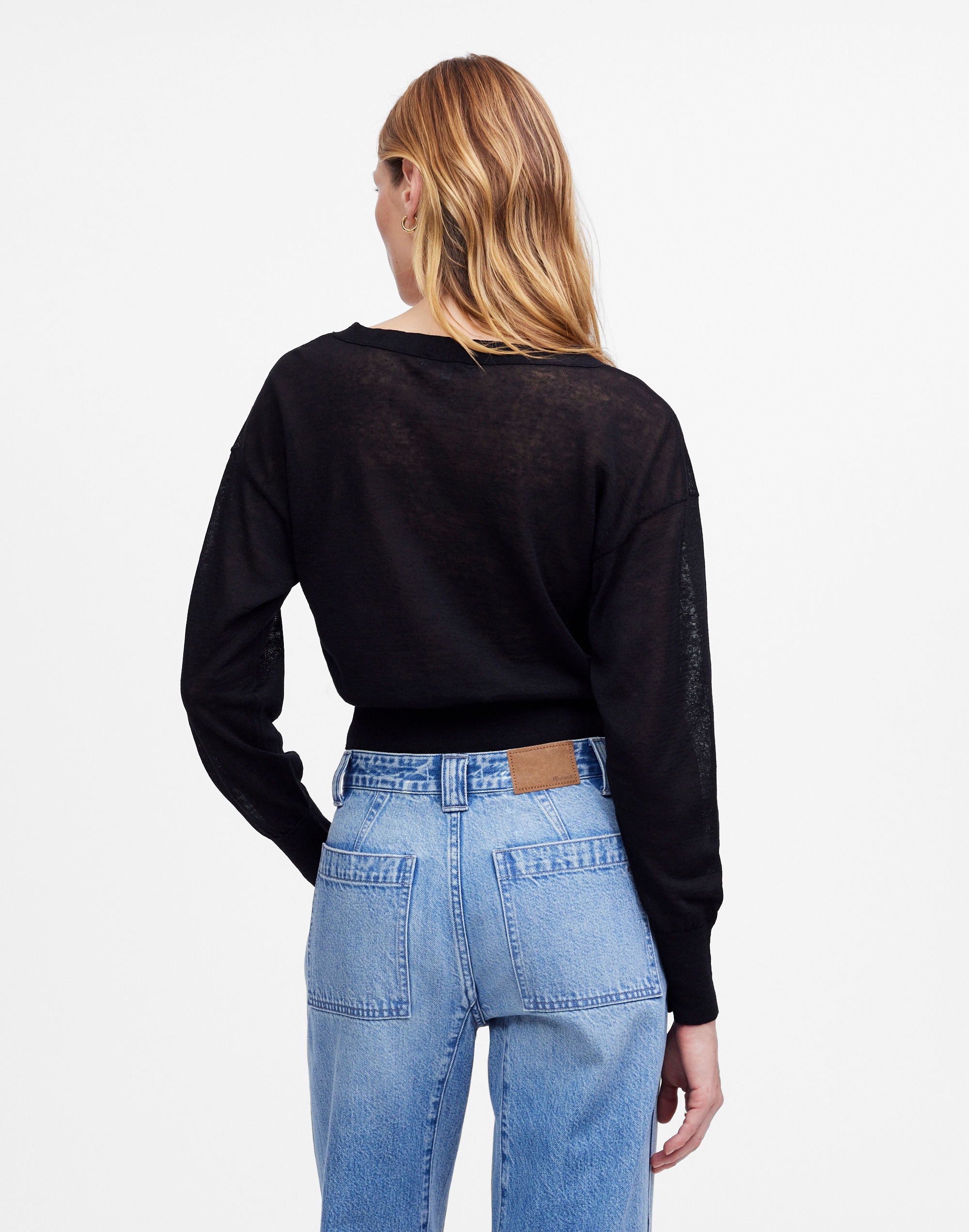 Linen-Blend V-Neck Cardigan | Madewell