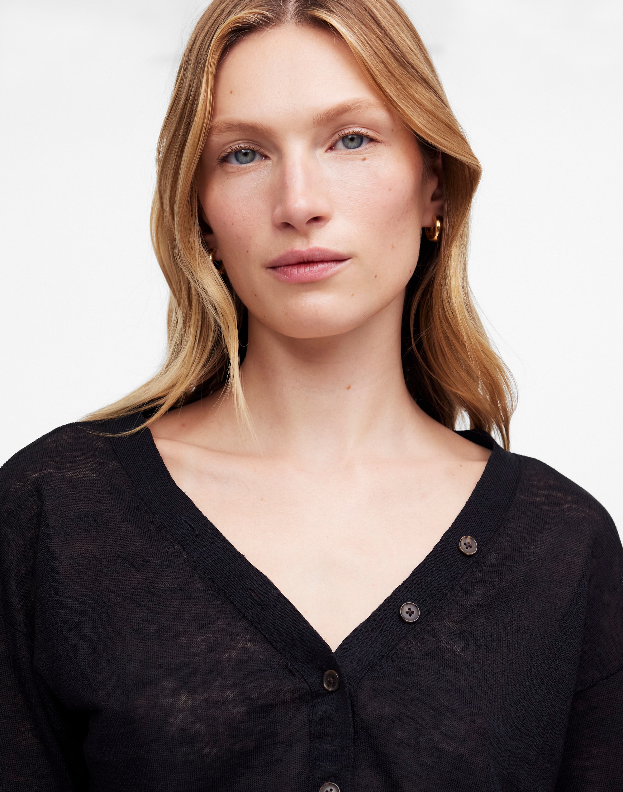 Linen-Blend V-Neck Cardigan | Madewell