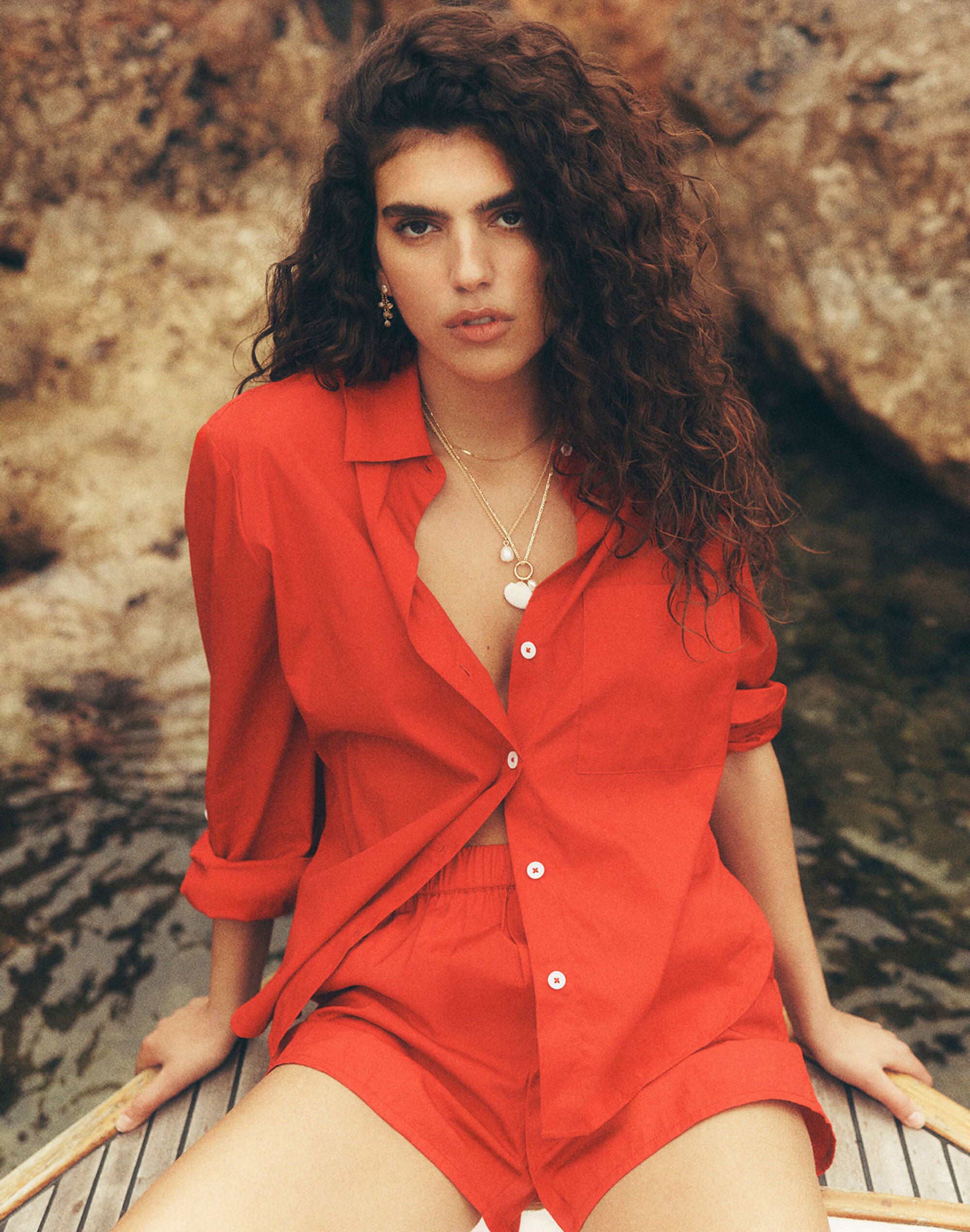 Poplin Easy Y-Neck Button-Up Shirt | Madewell